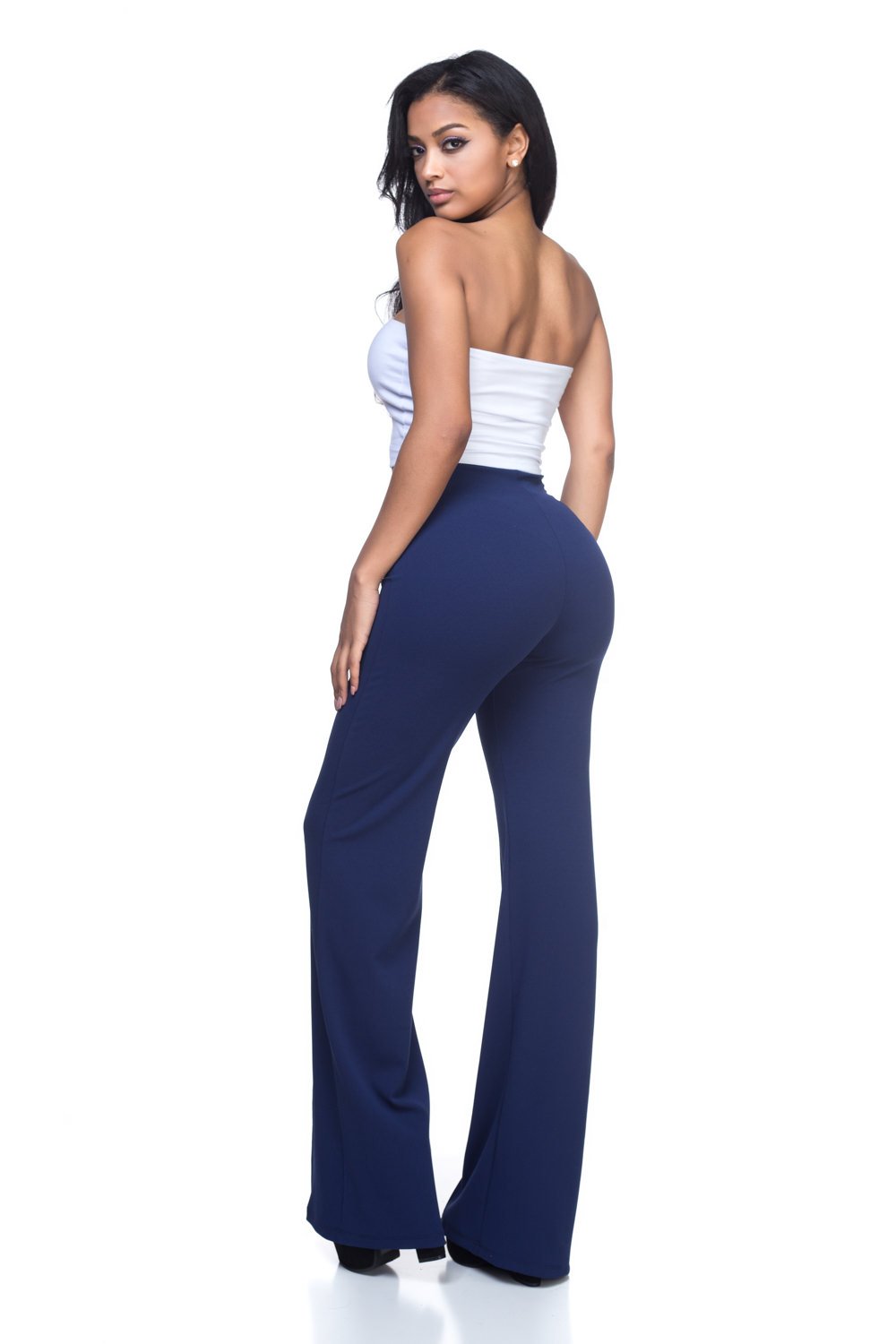 Women's J2 Love High Waist Bell Bottom Flare Pants, Small, Navy