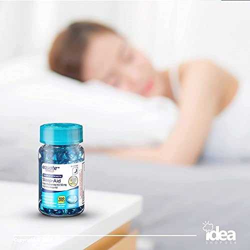 Equate Maximum Strength Sleep-Aid Softgels 50mg, 100 Ct (3 Pack) Bundle with Exclusive "Have a Great Sleep" - Better Idea Guide (4 Items)