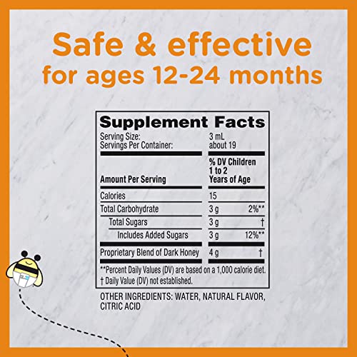 Zarbee's Baby Soothing Cough Syrup With Dark Honey; Natural Peach & Honey Flavor; 2 Fl Oz
