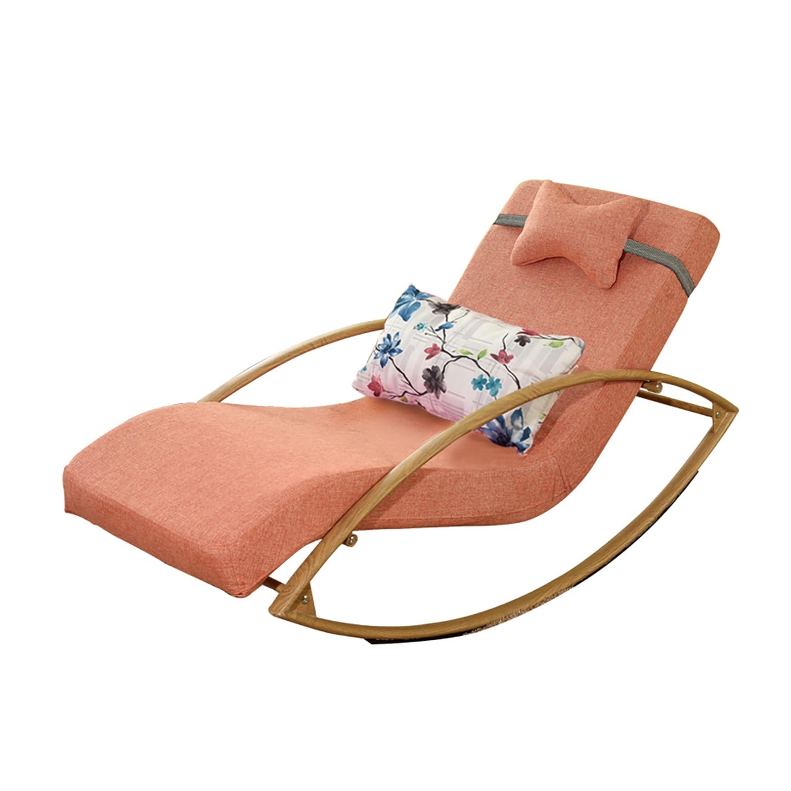 Widened Rocking Chair Outdoor Rocker Oversized Rocker With Steel Frame, Padded Cushion Portable Camping Chairs Modern Rocking Lawn Chair For Patio, Backyard, Balcony, Porch, Load Capacity 150KG ( Colo