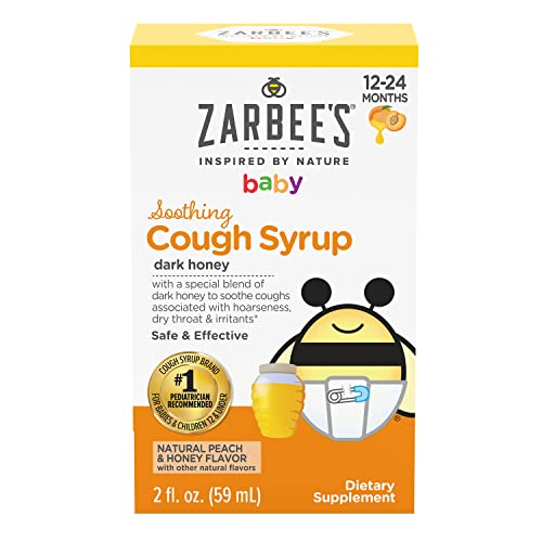 Zarbee's Baby Soothing Cough Syrup With Dark Honey; Natural Peach & Honey Flavor; 2 Fl Oz
