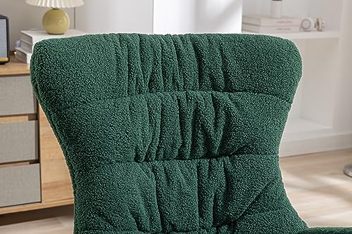 INMOZATA Rocking Chair Nursery Teddy Fabric Upholstered Glider Rocker with High Backrest, Modern Rocking Accent Chair for Nursery/Living Room/Bedroom(Green-Teddy)