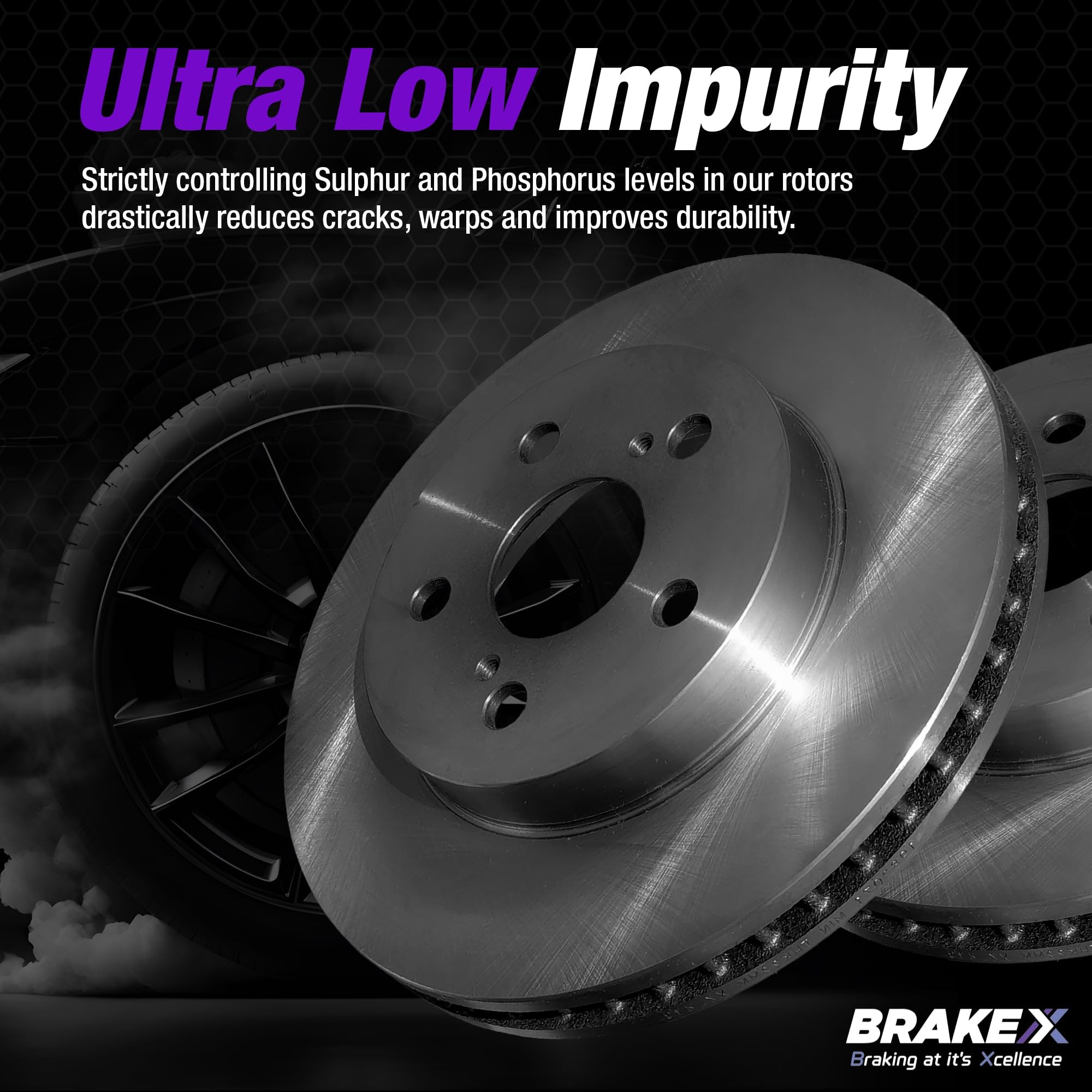 Brake X Rear Brake Pads and Rotors Kit replacement for 2013-2019 Nissan Pathfinder Fits models with 12.13" (308mm) rear rotor diameter ONLY | NYX OE+ Rotors and Alpha Ceramic Brake Pads