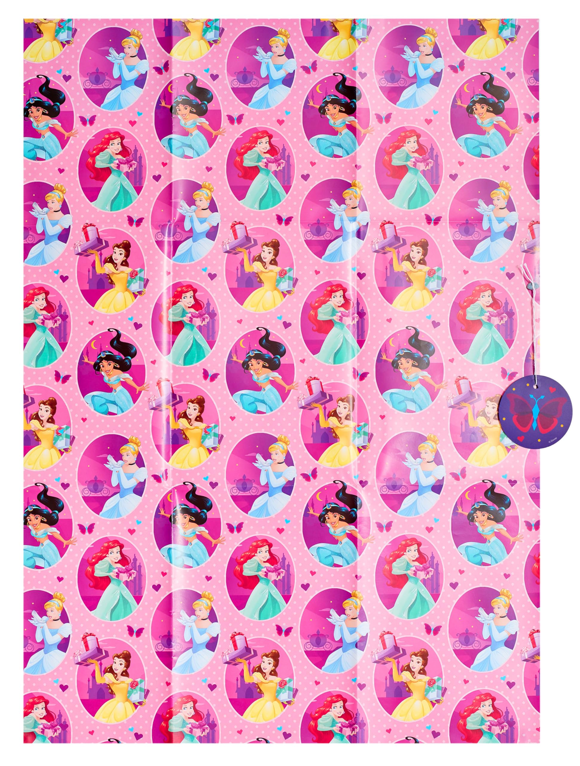 Disney Princess Wrapping Paper - Girls Wrapping Paper - Kids Wrapping Paper, Multicolor