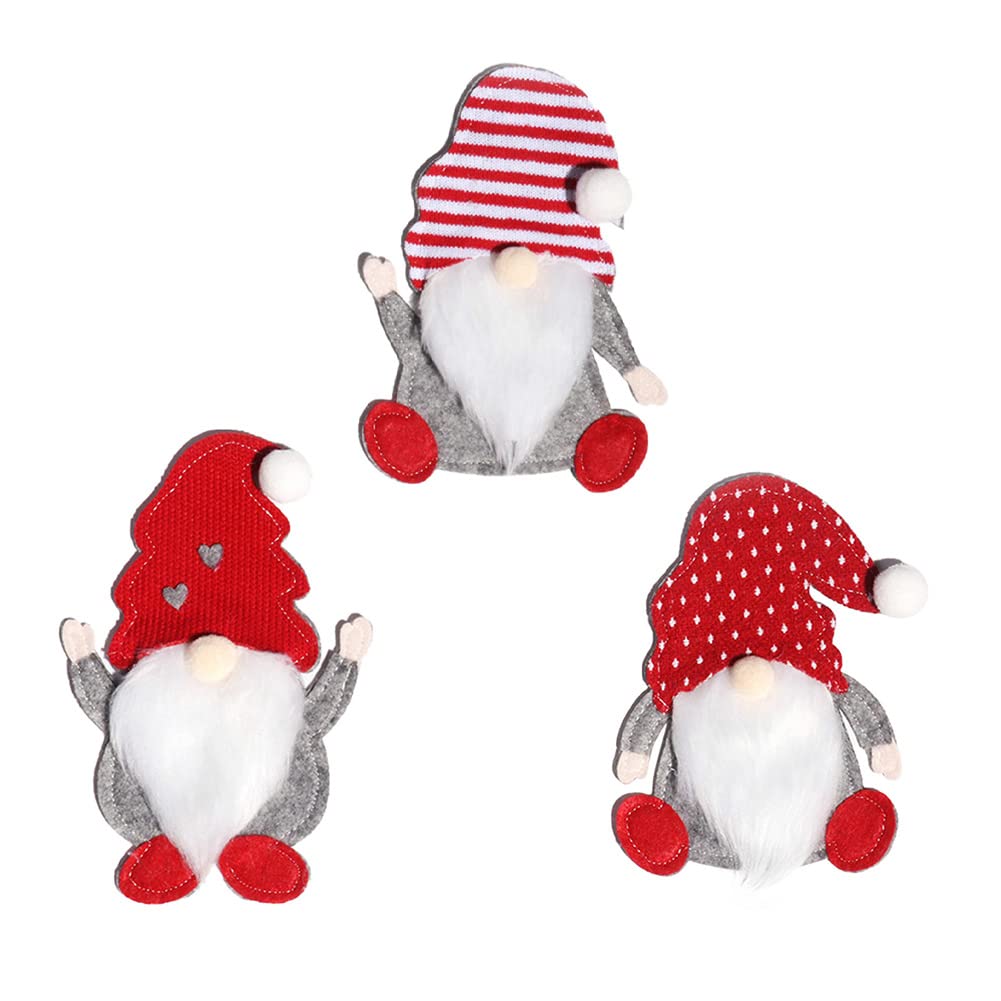 Fanus 6 Pcs Christmas Silverware Holder Pocket Tableware Cutlery Organizers Swedish Santa Gnome Stocking Knife Fork Flatware Bags Christmas Party Dinner Table Supplies Spoons Forks Storage Bag
