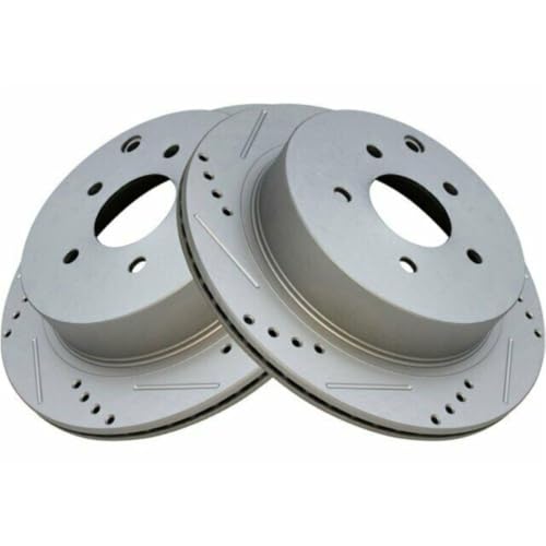 SYFTLLSJY 2pcs Disc Brake Rotor Set Rear Side Performance Drilled and Slotted for Nissan for Murano 3.5L 2003-2007 2009-2017 for Pathfinder 3.5L 2013-2017 for Quest 3.5L 2004-2009 2011-2017