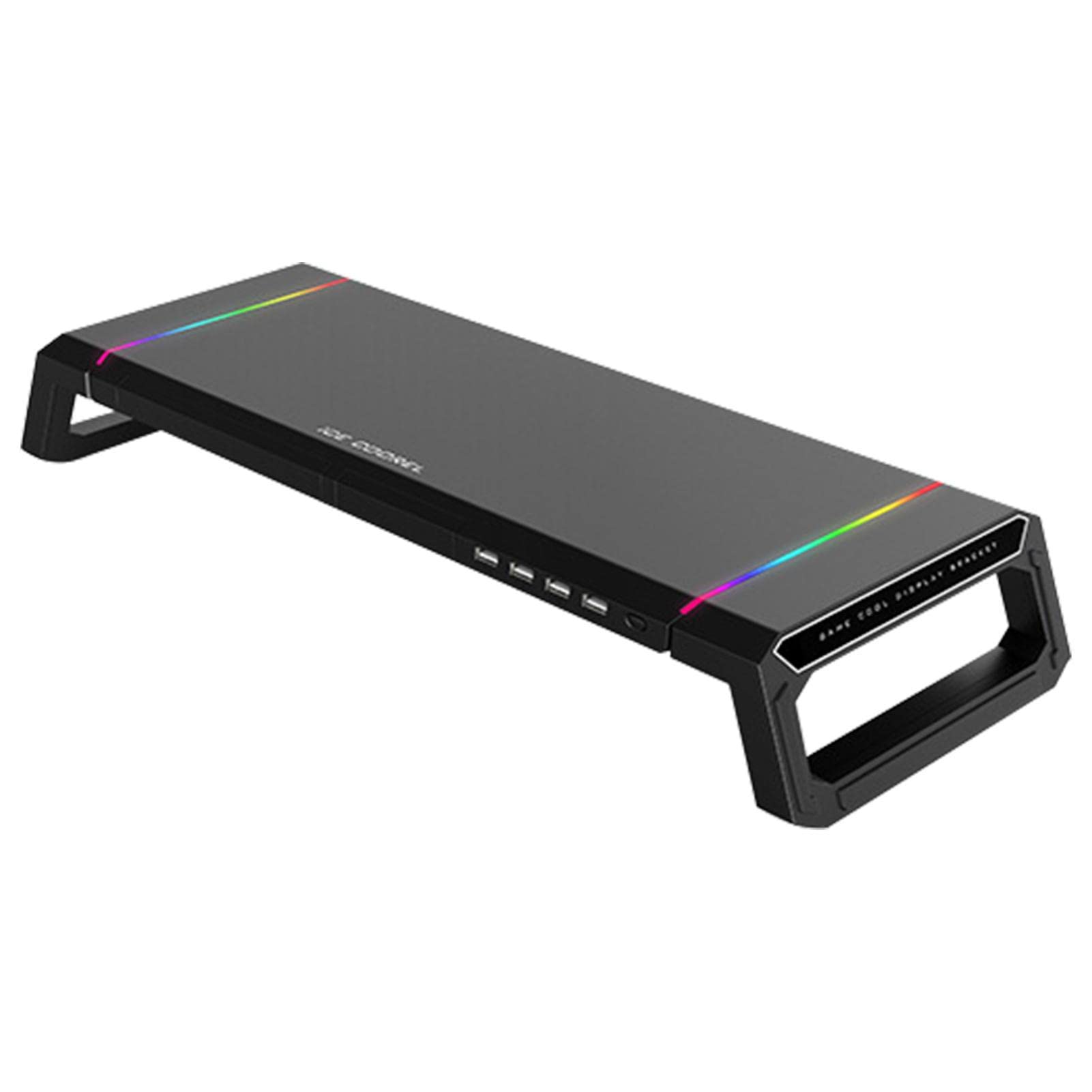 Monitor Stand Riser, Adjustable Height PC Stand Riser, RGB 4 USB3.0 Hub Ports, Foldable Computer Monitor Riser, Monitor Stand Riser For Desk, T1 Ergonomic PC Stand Riser Organizer, Desk Accessories