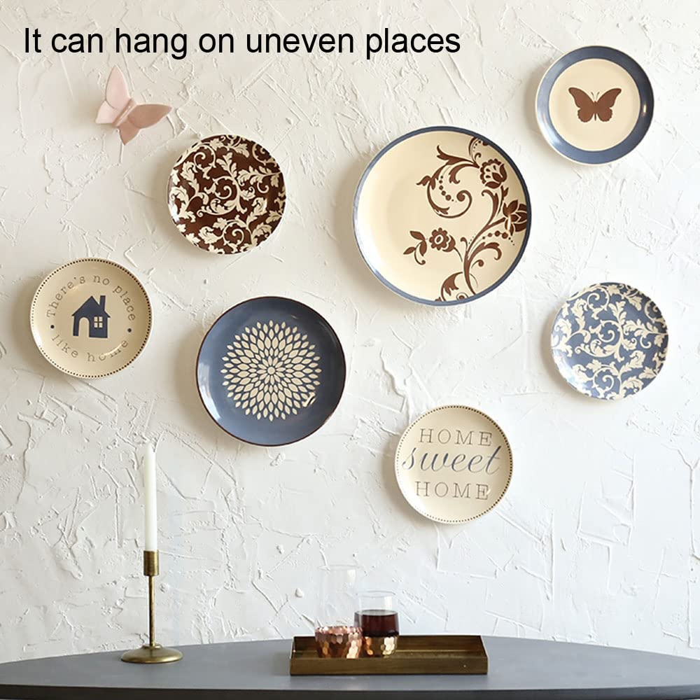 RESHANG 20pcs 1.25 Inch Plate Hangers for The Wall and Hangers Kit, Wall Plate Hangers for Home Office Photo Frames and Decorative Plates Board Painting