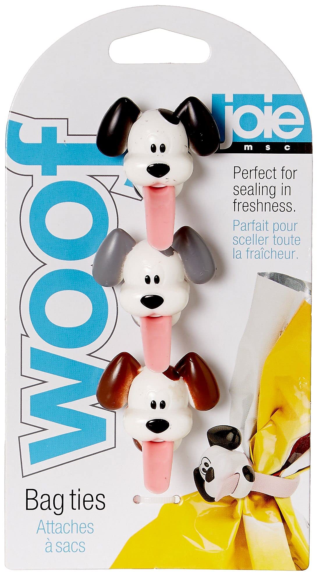MSC International Silicone Joie Woof Bag Ties, White