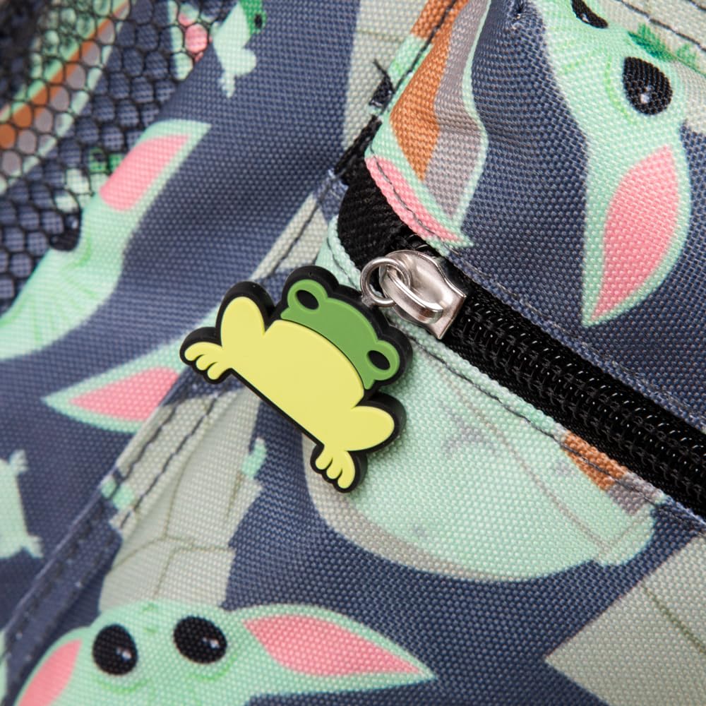 Bioworld Mandalorian Kids Baby Yoda All Over Print Black Backpack