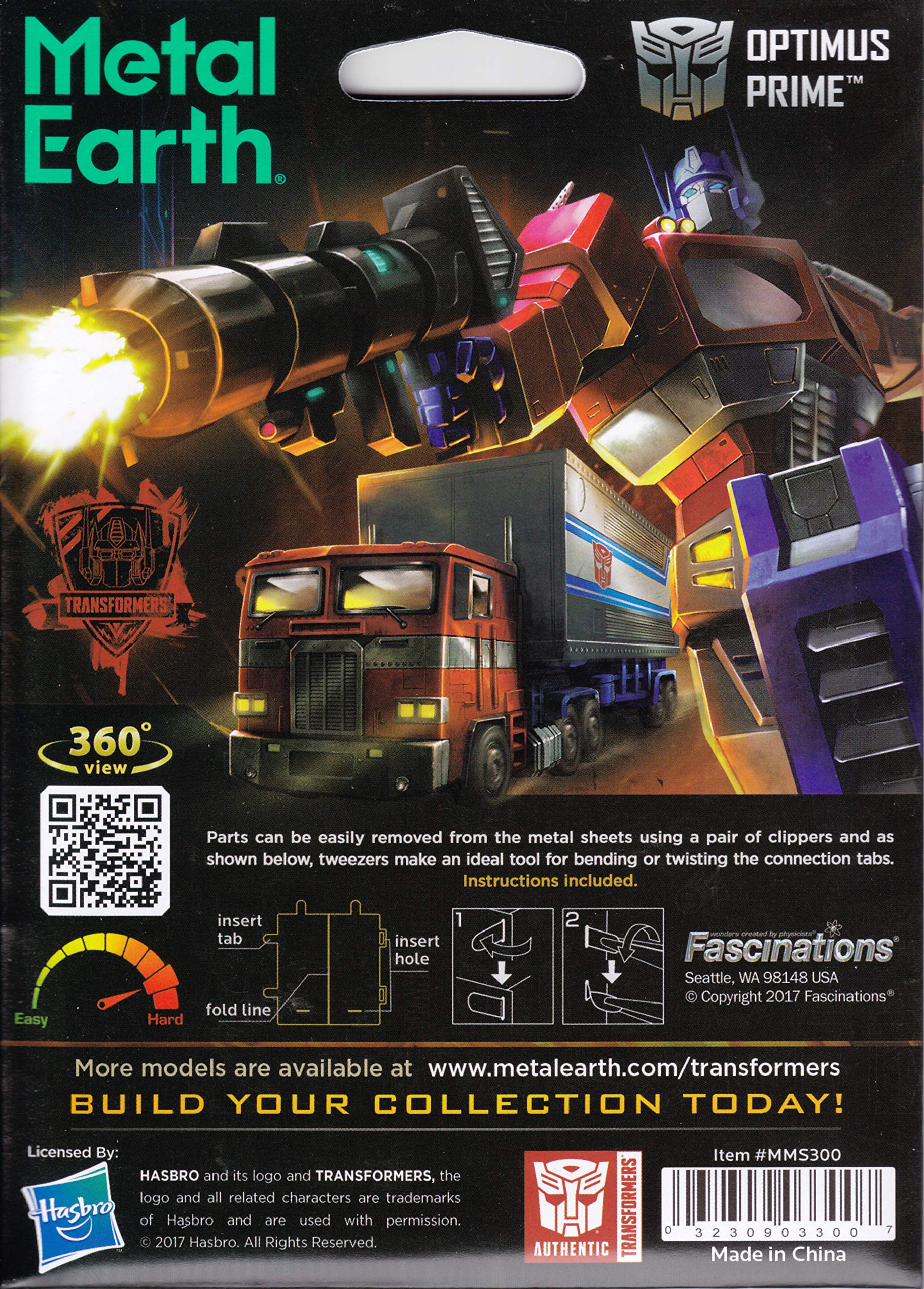 Metal Earth Transformers Optimus Prime 3D Metal Model Kit Fascinations