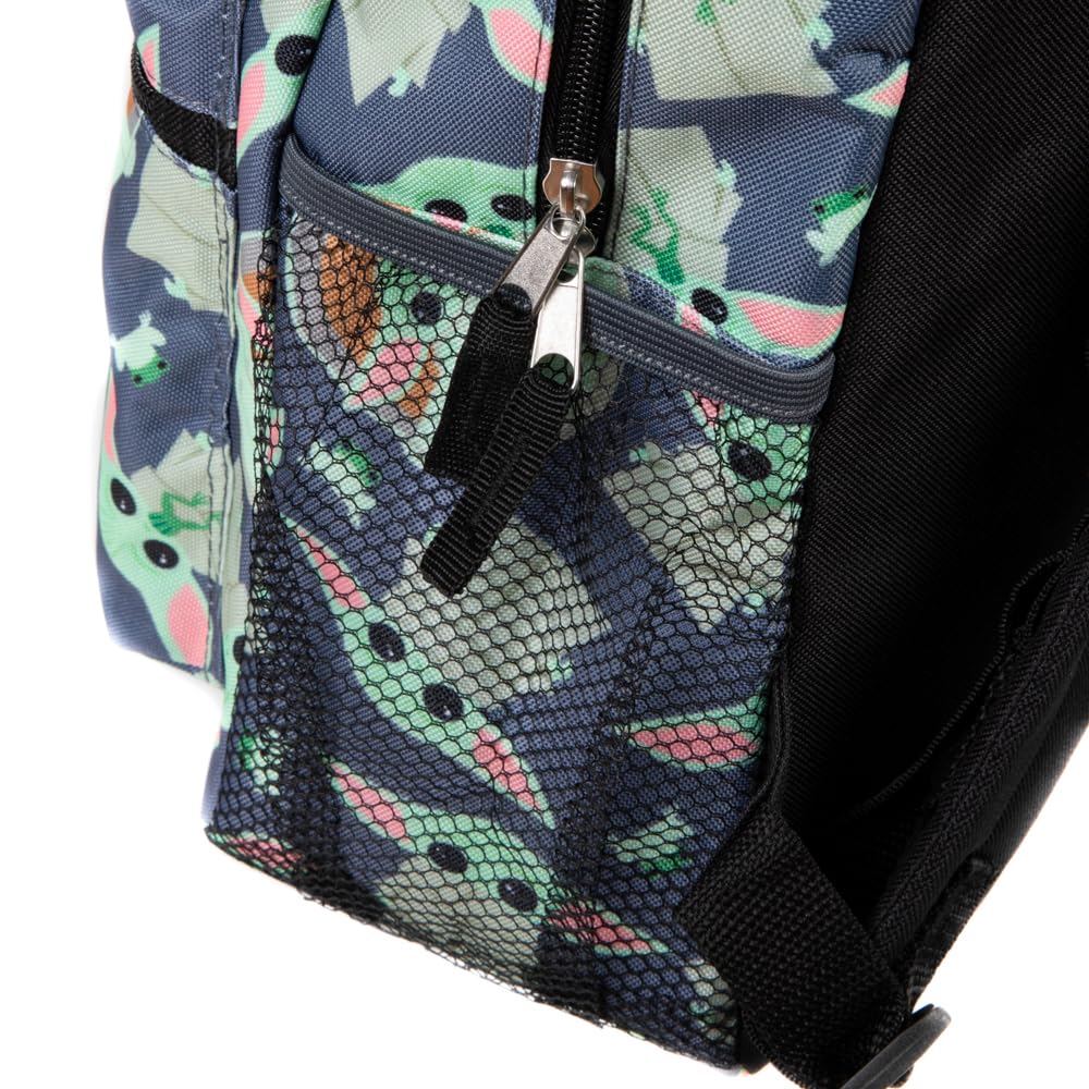 Bioworld Mandalorian Kids Baby Yoda All Over Print Black Backpack