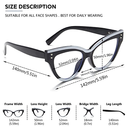 Rmerom Blue Light Blocking Glasses For Women Black Fake Glasses Computer Gaming Eye Glasses Fashion Cat Eye Frames Non Prescription