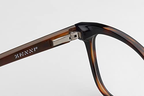 ZENNI Blue Light Blocking Reading Glasses for Women Stylish Cat-Eye Frame Tortoiseshell TR90 Light Eyewear +1.50 Magnification