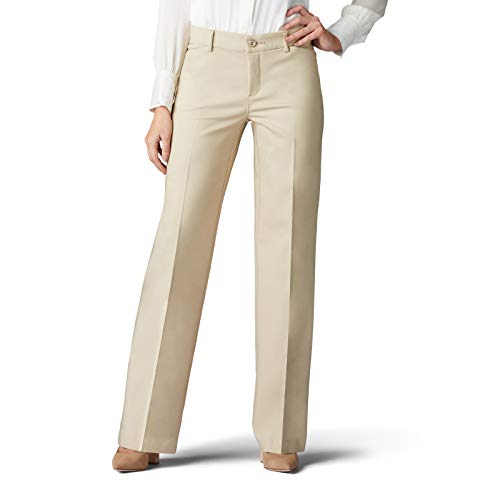 Lee Women's Ultra Lux Comfort with Flex Motion Trouser Pant Bungalow Khaki 6 Long