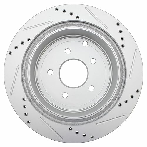 kanbun 2pcs Disc Brake Rotor Set Rear Left Driver and Right Passenger Side Coated Cast Iron Performance Drilled and Slotted 2882970058