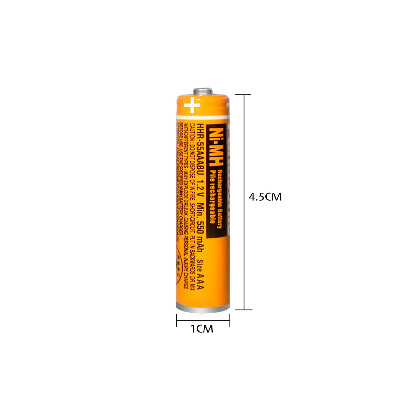 EOCIK 4 Pack HHR-55AAABU NI-MH Rechargeable Battery 1.2V 550mAh AAA Battery for Panasonic Cordless Phones