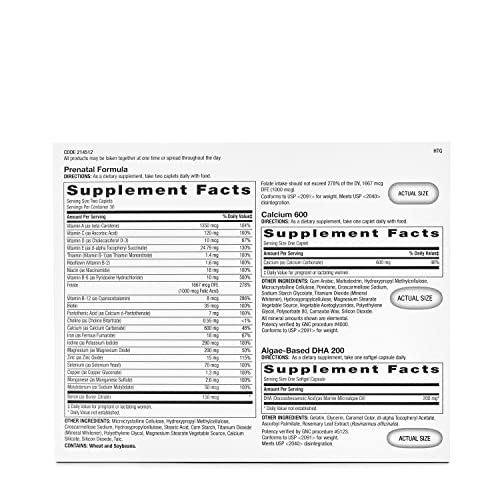 GNC Women's Prenatal Program | Daily Supplement System | Supports Healthy Development for Your Baby with Zinc & Iron for Fetal Needs | Targeted Prenatal and Pregnancy Essentials | 30 Packs