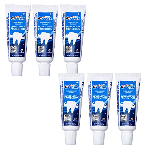 Crest Kids Advanced Toothpaste Enamel + Cavity Protection with Fluoride for Anticavity, Travel Size 0.85oz (24g) - Pack of 6