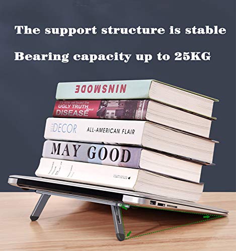 Zupro Portable Laptop Stand,Foldable Adjustable Heights,Invisible Aluminum Lightweight Laptop Keyboard Holder Riser,Ergonomic,Compatible with 10 to17 Inches Notebook Computer.Self-Adhesive.(Black)
