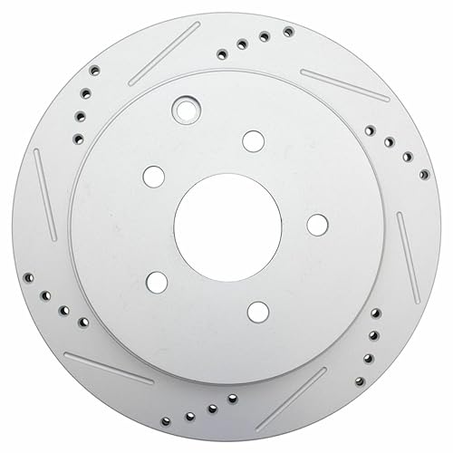 kanbun 2pcs Disc Brake Rotor Set Rear Left Driver and Right Passenger Side Coated Cast Iron Performance Drilled and Slotted 2882970058
