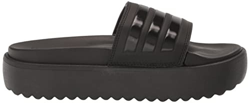 adidas Women's Adilette Platform Slide Sandal, Black/Black/Black, 7