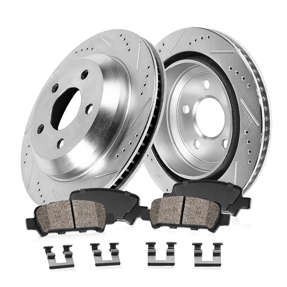 Callahan Rear Brake Kit for Nissan Murano Pathfinder Quest Infiniti FX35 FX37 FX45 Q60 Q70 QX60 M37 M56 Drilled & Slotted Disc Brake Rotors Ceramic Brakes Pads Replacement: 12.13" inch Rotor