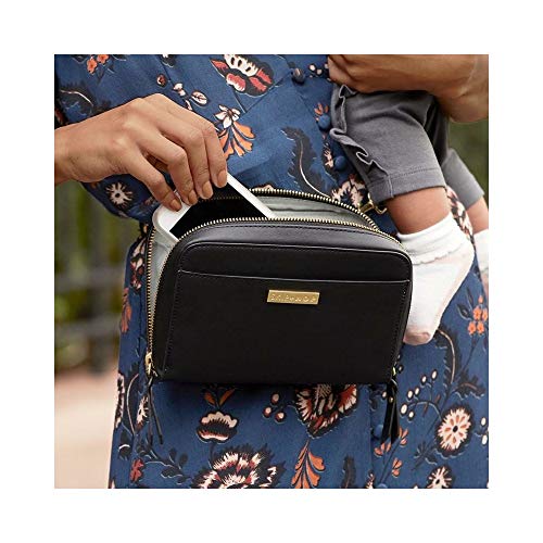 Skip Hop Adjustable Greenwich Easy-Access Convertible Hip Pack, Vegan Leather, Black, One Size(Pack of 1)
