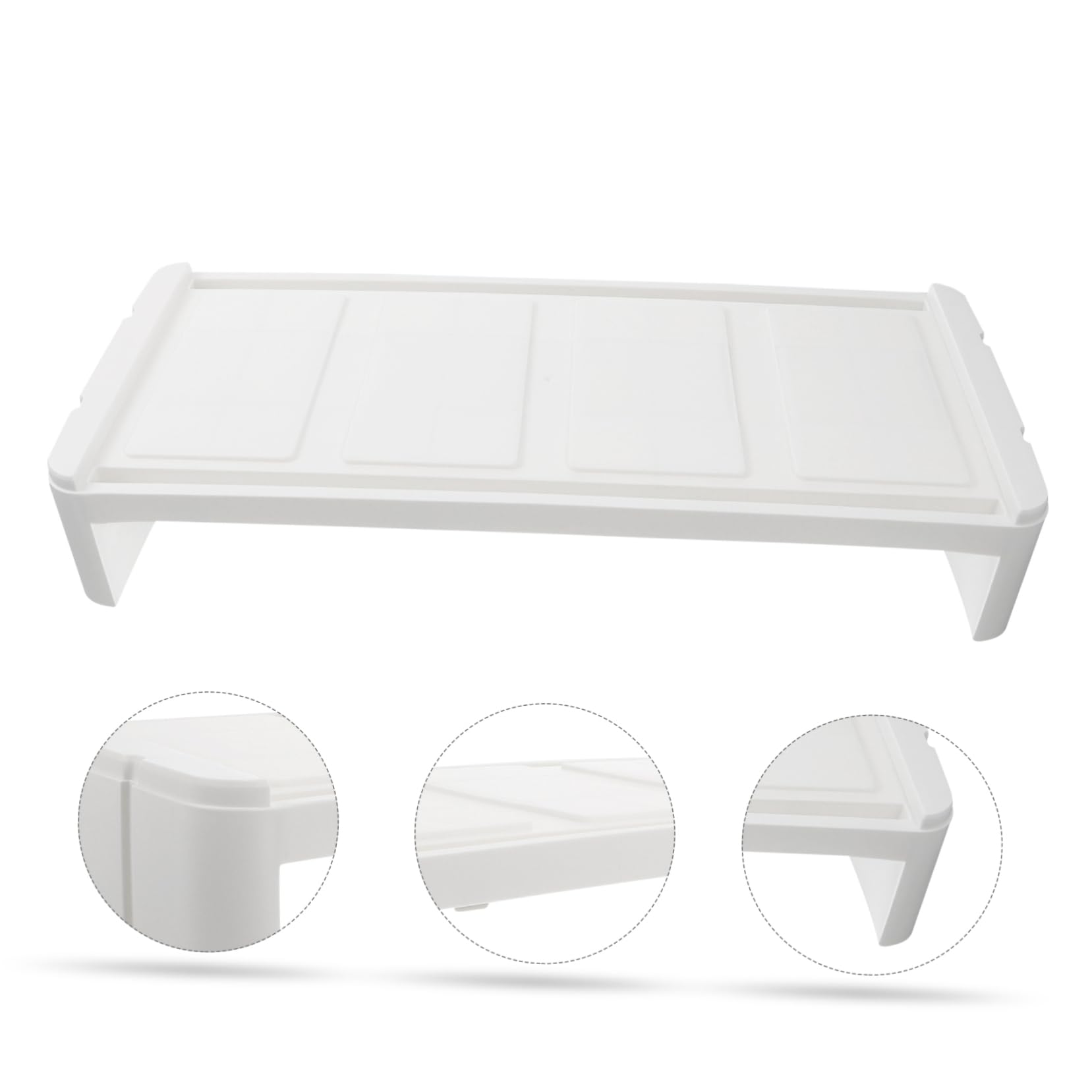 HEALEEP 1Pc Desktop Computer Bracket Computer Monitor Riser Computer Desk Riser Monitor Stand Riser Computer Screen Holder Shelf Bracket Table Storage Rack pp Neck Guard Product White