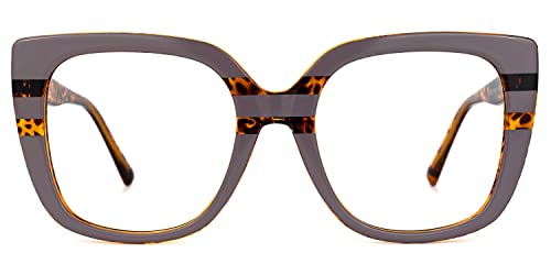 Zeelool Stylish Oversized Square Blue Light Blocking Glasses Computer Gaming Eyewear for Women Brenda ZOP02126-01 Mauve