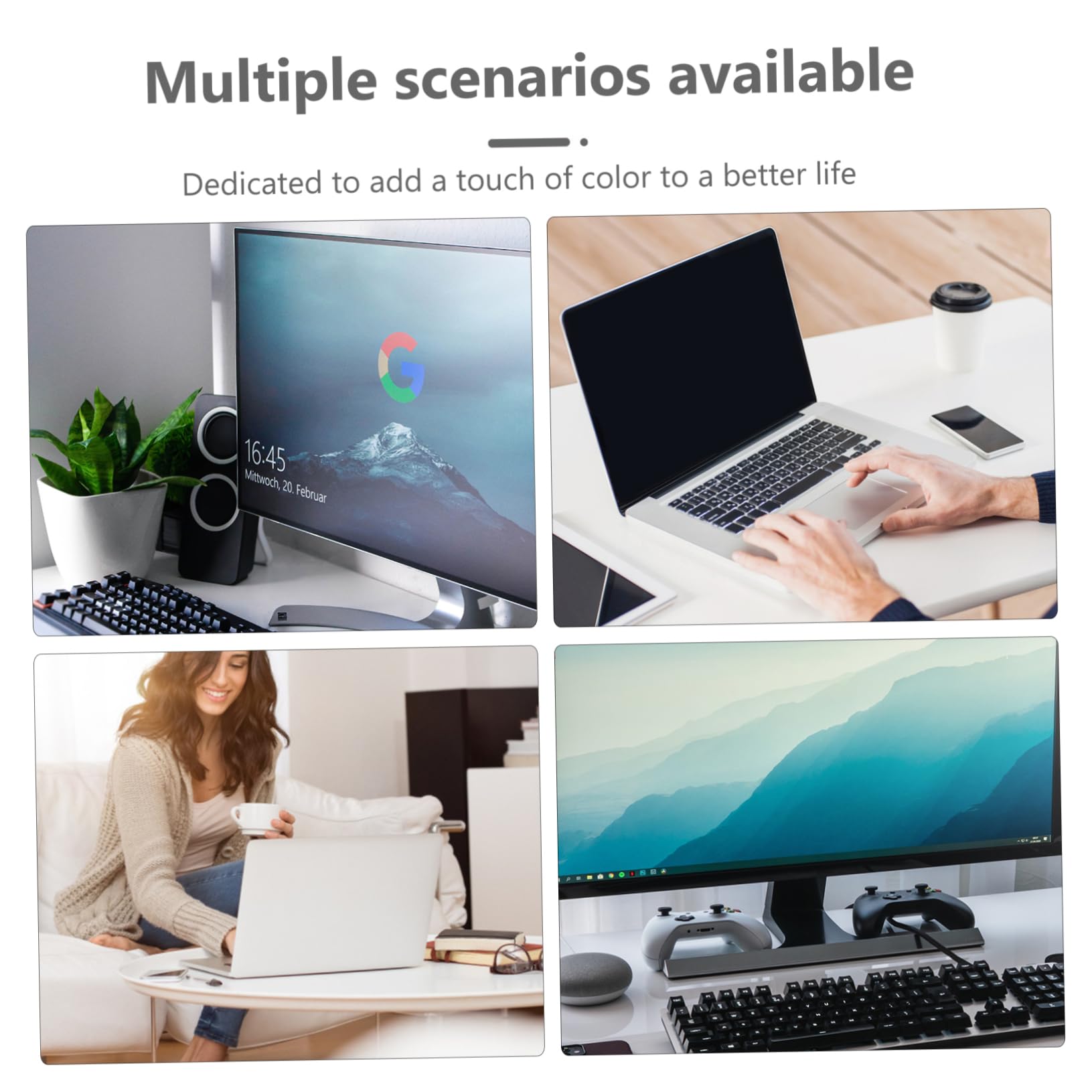 HEALEEP 1Pc Desktop Computer Bracket Computer Monitor Riser Computer Desk Riser Monitor Stand Riser Computer Screen Holder Shelf Bracket Table Storage Rack pp Neck Guard Product White