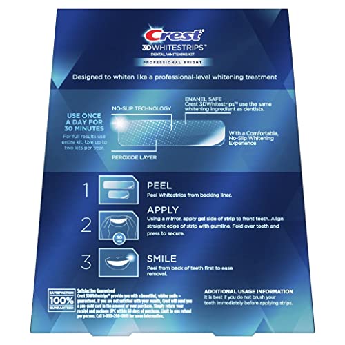 Crest 3D Whitestrips Professional Bright Levels 12 Teeth Whitening Kit, 18 Treatments, 1, 36.0 Count