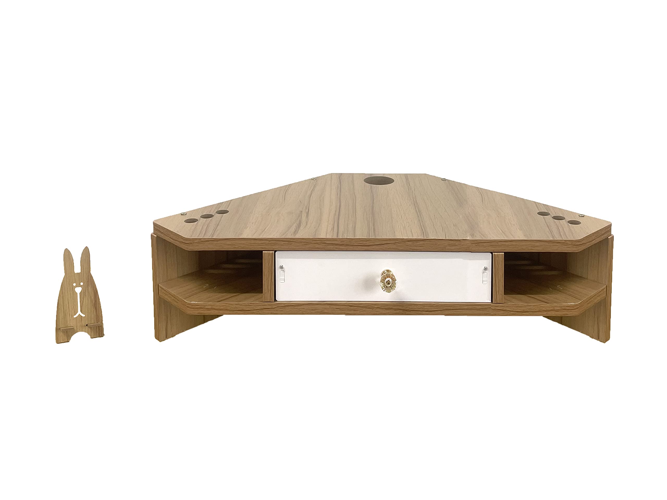 LITAITAI Monitor Stand Riser, Monitor Riser, with drawer, Triangular Storage Rack ,Featured Wood, Computer Monitor Stand, Office Corner Storage Rack for Many Occasions.
