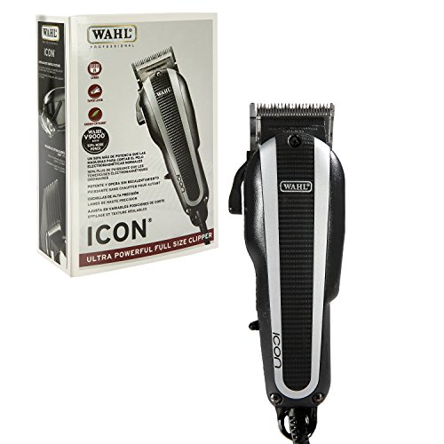 Wahl Professional Icon Clipper - Full Size With Ultra Powerful V9000 Motor for Professional Barbers and Stylists - Model 8490-900, Black