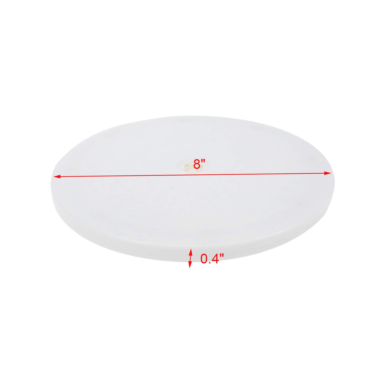 Geesatis 200 mm / 8 inch Rotating Lazy Susan Turntable Organizer Bearing Acrylic Base for Spice Rack Table Cake, White, 2 Pack