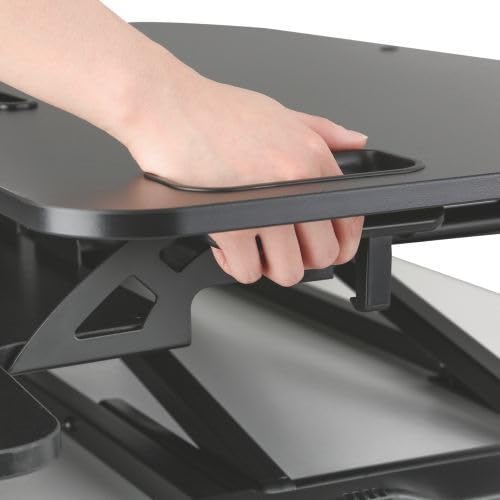 37" Dual Monitor Adjustable Height Desk Riser Tabletop Sit to Stand Workstation, Black