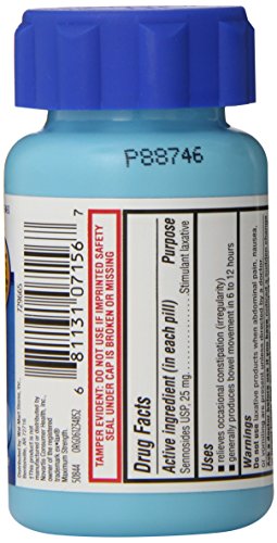 Equate Maximum Strength Laxative, Sennosides Stimulant Laxative, 25mg, 90ct, By Equate, Compare to Maximum Strength Ex-Lax