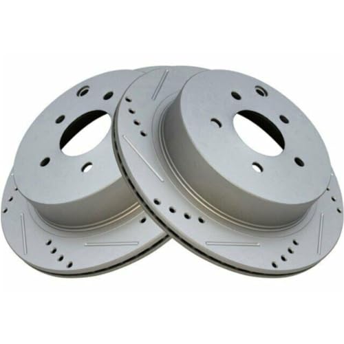 ZONEEAKO 2pcs Disc Brake Rotor Set Rear Side Performance Drilled and Slotted for Nissan for Murano 3.5L 2003-2007 2009-2017 for Pathfinder 3.5L 2013-2017 for Quest 3.5L 2004-2009 2011-2017