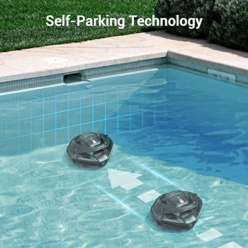 (2023 Upgrade) AIPER Seagull SE Cordless Robotic Pool Cleaner, Pool Vacuum Lasts 90 Mins, LED Indicator, Self-Parking, Ideal for Above/In-Ground Flat Pools up to 40 Feet - Gray