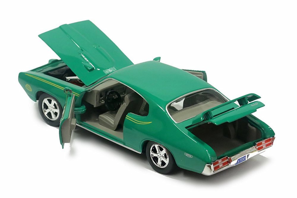 1969 Pontiac GTO Judge, Green - Motormax 73242 - 1/24 scale Diecast Model Toy Car