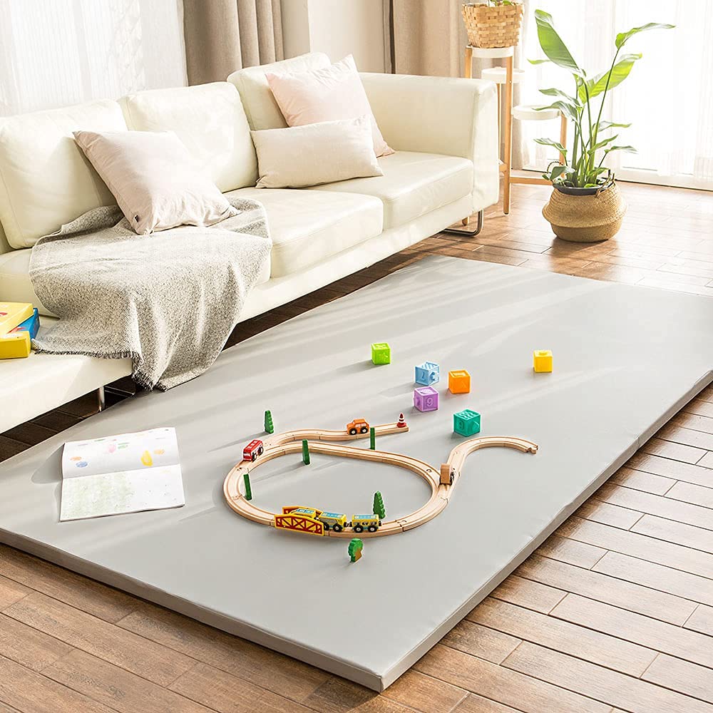 ALZIP MAT Dust Zero Baby Play Mat Eco-Friendly Non-Toxic Non-Slip Reversible Waterproof (XG (110x55 inch), Urban Milk)
