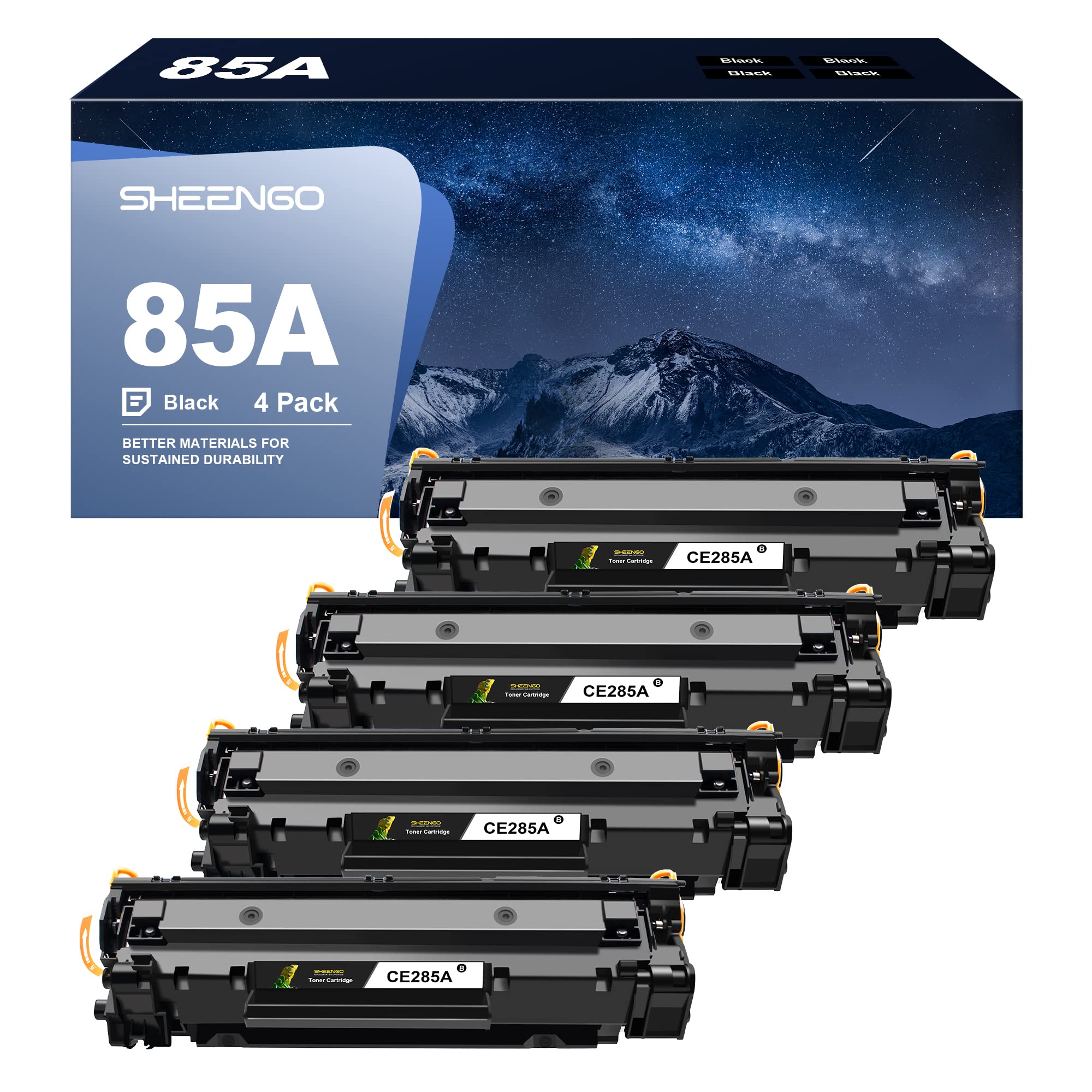 85A CE285A 4 Black Toner Cartridges Replacement for HP Laserjet p1102w Ink Cartridge CE285A to Use with Laserjet Pro p1102w MFP m1212nf MFP m1217nfw Laserjet m1212nf P1006 Printers