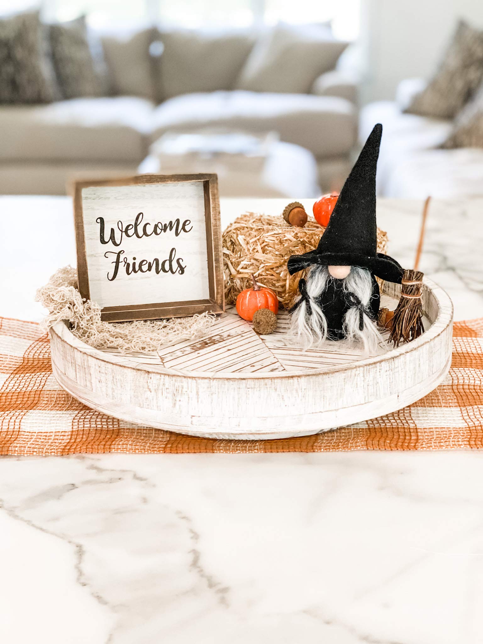 Paper and Pallet Rustic White Wood Lazy Susan - 12.5 Inch Farmhouse Turntable Kitchen Cabinet Organizer Tray - Distressed Round Wooden Spice Rack - Rotating Centerpiece for Dining Table & Countertop