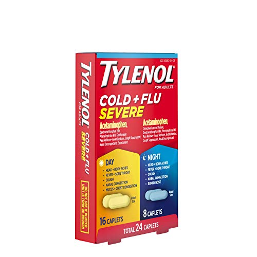 Tylenol Cold + Flu Severe Day & Night Caplets - 24 ct, Pack of 2