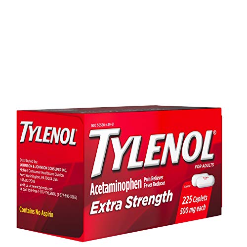 Tylenol Extra Strength Caplets with 500 mg Acetaminophen, Pain Reliever & Fever Reducer, 225 ct