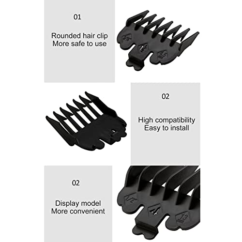 8 Pcs Professional Hair Clipper Combs Guides, Wahl Replacement Guards Set #3171-400 β 1/8β to 1β Fits Most Size Wahl Clippers/Trimmers, Black