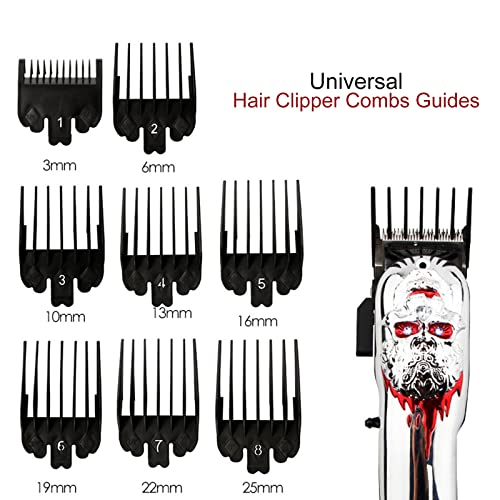 8 Pcs Professional Hair Clipper Combs Guides, Wahl Replacement Guards Set #3171-400 β 1/8β to 1β Fits Most Size Wahl Clippers/Trimmers, Black