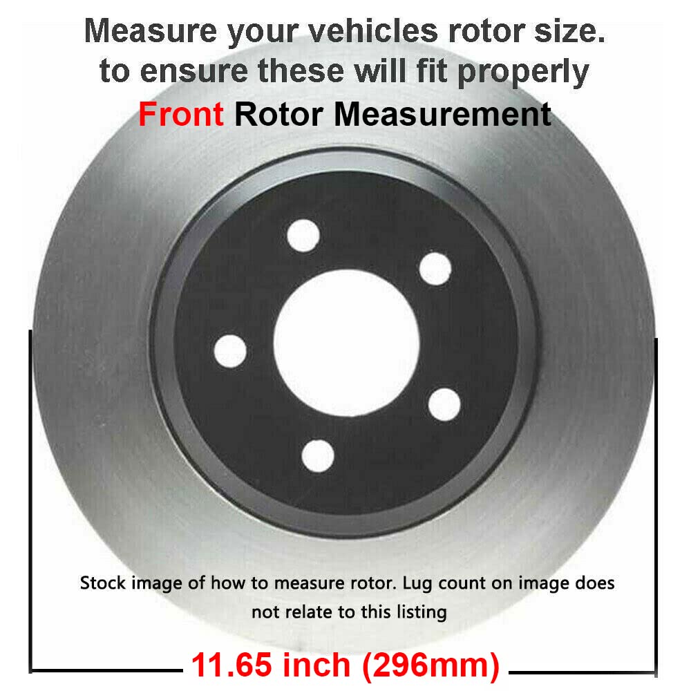 Detroit Axle - Front Brake Kit for Nissan Frontier Pathfinder Xterra Equator Replacement Brake Rotors and Ceramic Brakes Pads : 11.65" inch Rotors