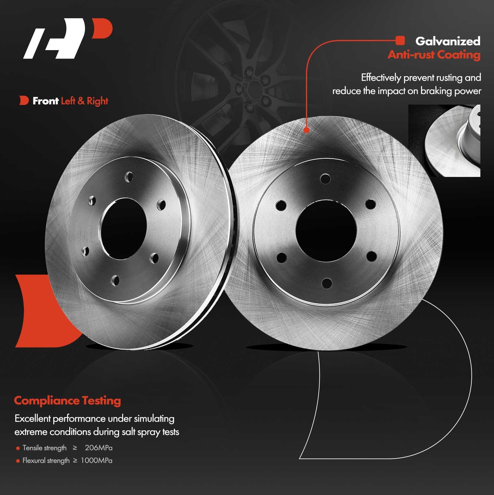 A-Premium 12.60 inch (320mm) Front Vented Disc Brake Rotors Compatible with Select Nissan and Infiniti Models - Armada 2005, Pathfinder/Pathfinder Armada 2004, Titan 2004-2005, QX56 2004-2005, 2-PC