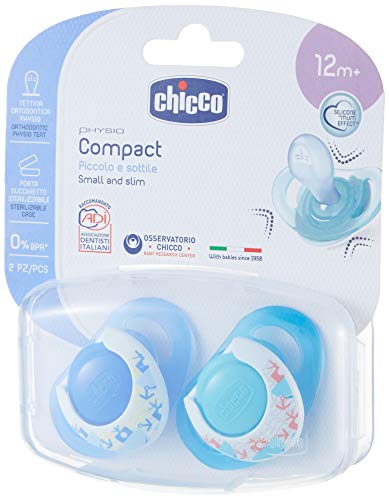 Chicco Physio Active Silicone Dummy Blue 12 Months 2 Pieces